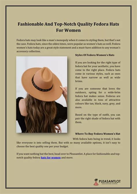 Ppt Fashionable And Top Notch Quality Fedora Hats For Women Powerpoint Presentation Id 11834649