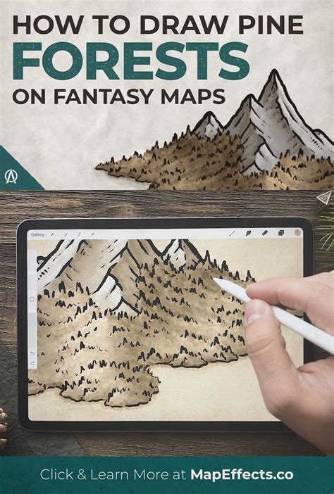 How To Draw Pine Forests On Your Fantasy Map Simple Organic Style Artofit