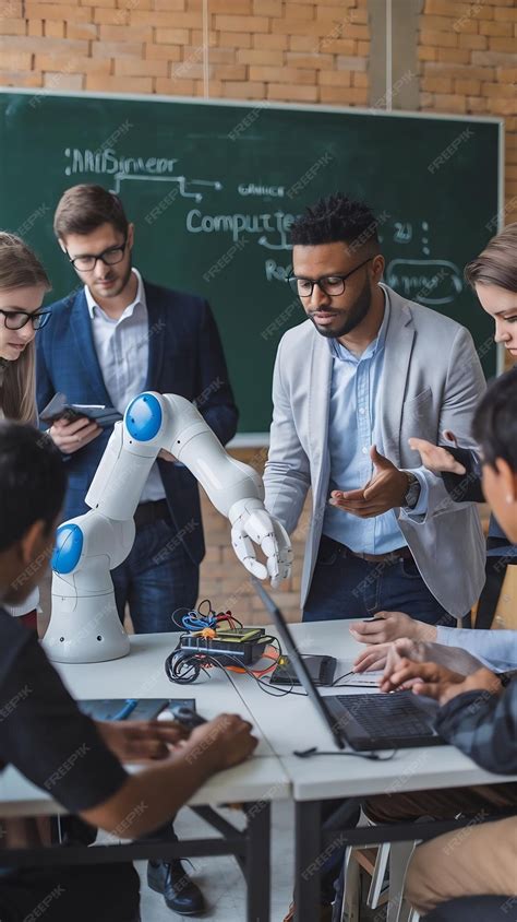 University Robotics Lecture Teacher Explaining Engineering To Students