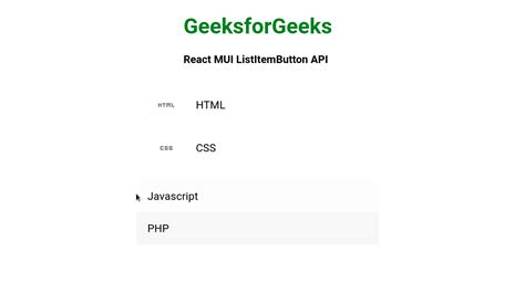 React Mui Listitembutton Api Geeksforgeeks