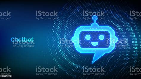 로봇 챗봇 머리 아이콘입니다 챗봇 어시스턴트 애플리케이션 인공 지능 대화 도우미 개념입니다 이진 코드 데이터 흐름 디지털 코드로