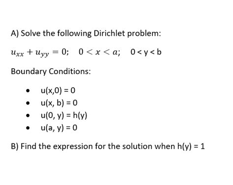 solved a solve the following dirichlet problem uxx uyy