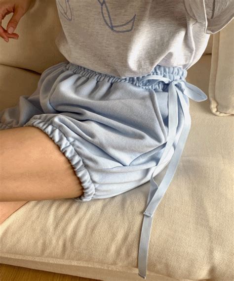 호박 숏팬츠 밴딩 펌킨 리본 트레이닝 반바지 쭈리 여름 에이블리