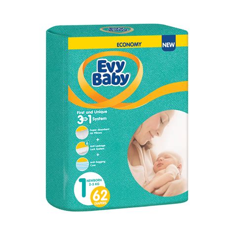 EVY BABY - ევი ბეიბი ბავშვის საფენი TWIN 2-5კგ 62 ცალი 0175