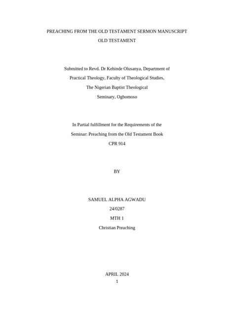 Sermon Manuscript On The Book Of Psalm Pdf Psalms Religious