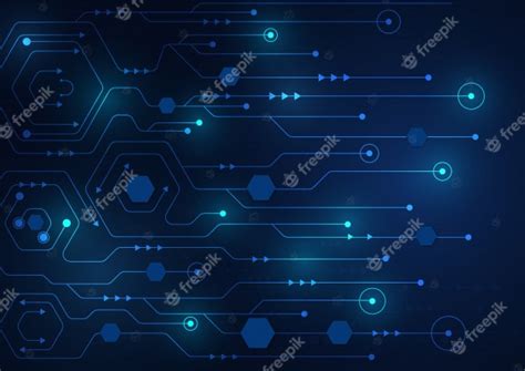 High Tech Technology Geometric And Connection System Background Premium Vector