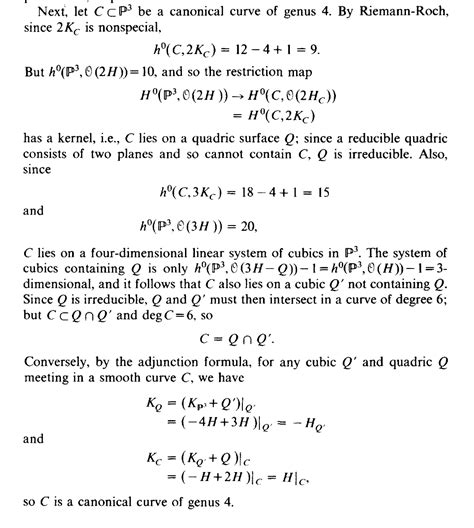 Algebraic Geometry When Is A Curve In Mathbb Pn A Canonical Curve