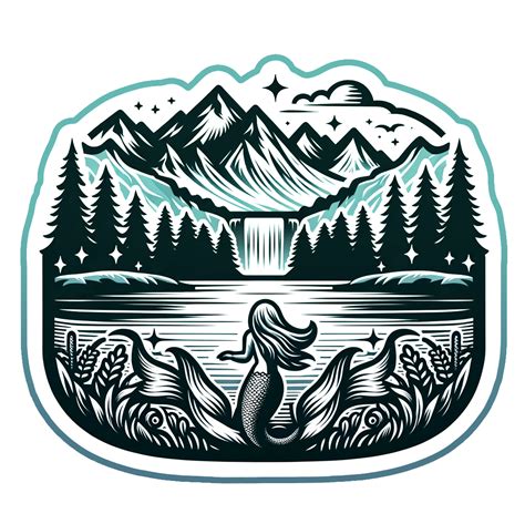 Mountain Mermaid Sticker Northwest Waterfalls