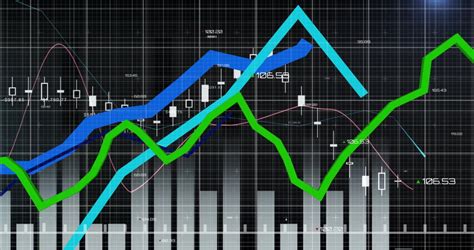 Abstract Data Visualization With Graphs Over Digital Grid Background