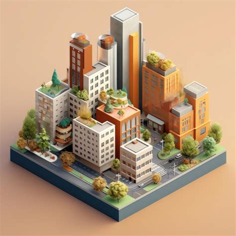 Desarrollo De Edificios Ilustraciones De Modelos Modernos Maquetas Generativas Ai Foto Premium