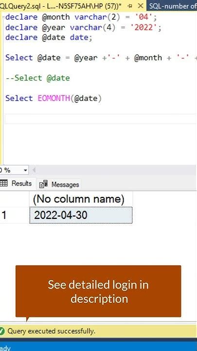 Sql Count Number Of Sundays In A Month Simplest Logic Shorts Youtube