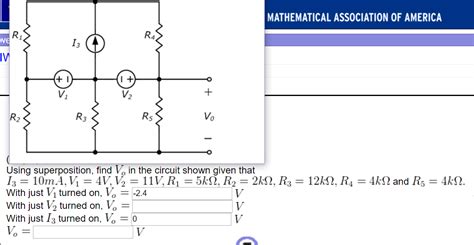 solved using superposition find v 0 in the circuit shown