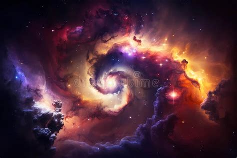 Abstract Nebula Galaxy Outer Space Orbit Generative Ai Design Stock Illustration Illustration