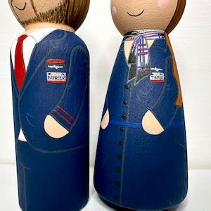 Flight Attendant Peg Dolls Any Airline Flight Attendant Airline Christmas Gift Hand