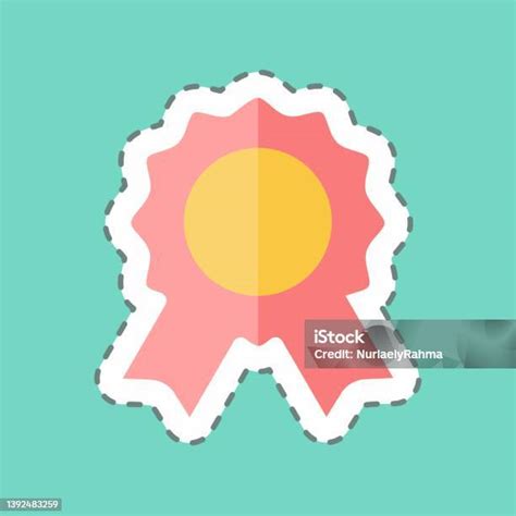 스티커 라인 컷 배지 파티 기호에 적합합니다 편집 가능한 간단한 디자인 디자인 템플릿 벡터 간단한 기호 그림 가격에 대한 스톡 벡터 아트 및 기타 이미지 Istock