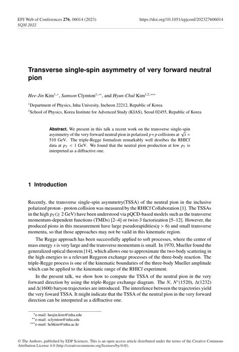 Pdf Transverse Single Spin Asymmetry Of Very Forward Neutral Pion