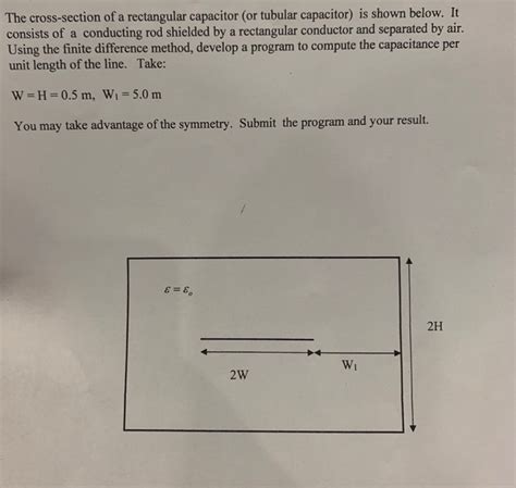 The Cross Section Of A Rectangular Capacitor Or