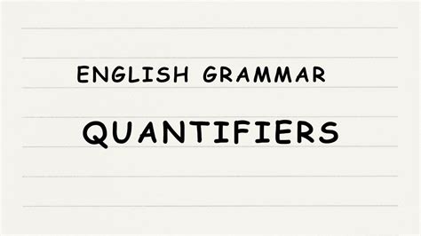 English Grammar Quantifiers