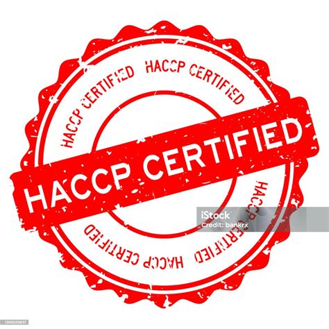 그런지 레드 Haccp 흰색 배경에 인증 된 단어 라운드 고무 씰 스탬프 Haccp에 대한 스톡 벡터 아트 및 기타 이미지 Istock