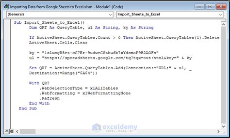 How To Import Data From Google Sheets To Excel Using VBA Steps