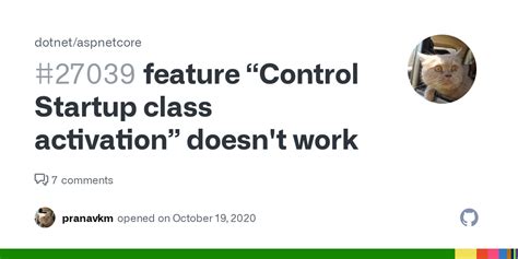 Feature Control Startup Class Activation” Doesnt Work · Issue 27039 · Dotnetaspnetcore · Github