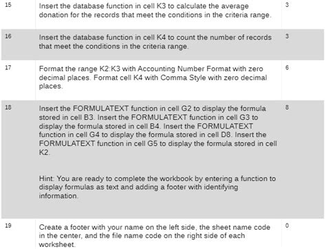 Get Answer 15 Insert The Database Function In Cell K3 To Calculate