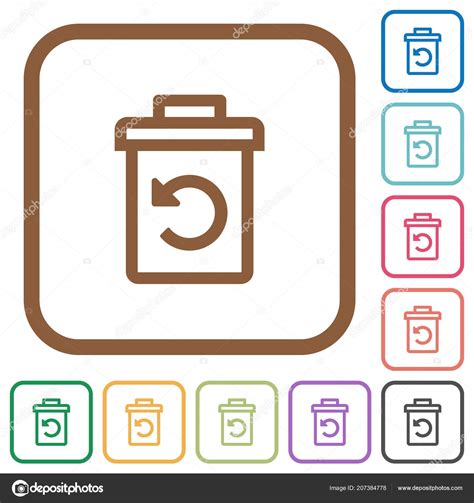 Undelete Simple Icons Color Rounded Square Frames White Background