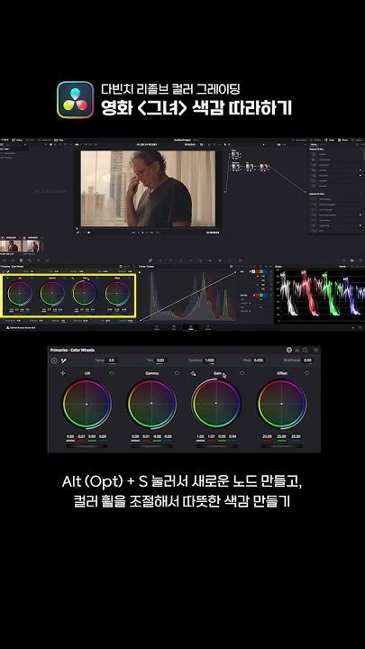 🎨 영화 그녀 색감 따라하기 다빈치리졸브 Motiongraphics 색보정 Youtube