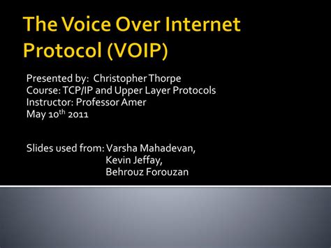 PPT The Voice Over Internet Protocol VOIP PowerPoint Presentation Free Download ID