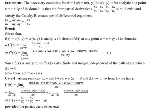 Define Analytic State And Prove The Necessary Conditions For F Z To Be Analytic M M R Cse