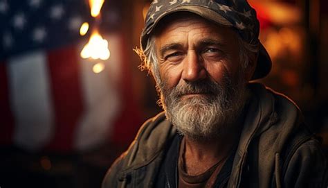 Premium Photo A Smiling Senior Man With A Beard Looking At Camera