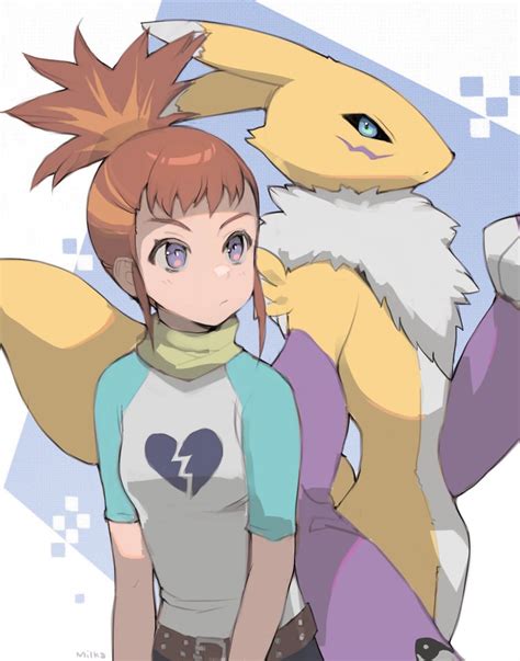 Renamon And Makino Ruki Digimon And 1 More Drawn By Milka Milk4ppl Danbooru