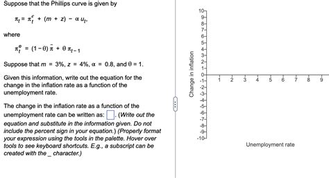 solved suppose that the phillips curve is given by