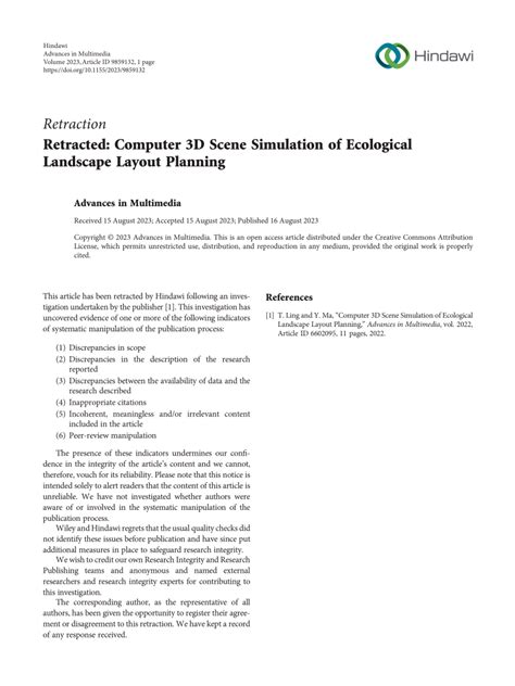 Pdf Retracted Computer 3d Scene Simulation Of Ecological Landscape Layout Planning