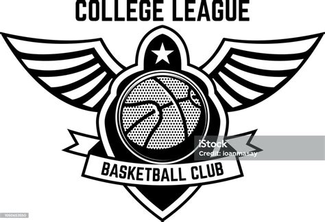 날개의 농구 스포츠 상징 포스터 레이블 상징 기호 T셔츠를 위한 디자인 요소입니다 Championship에 대한 스톡 벡터 아트 및 기타 이미지 Istock