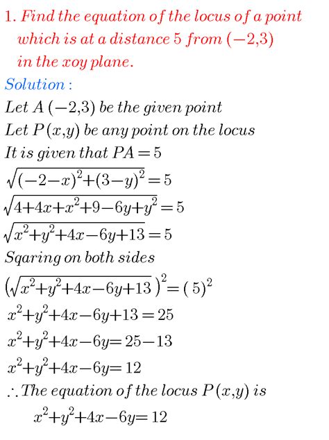 locus intermediate first year mathematics 1b chapter 1 problems with
