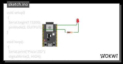 Pisca Led Wokwi Esp32 Stm32 Arduino Simulator