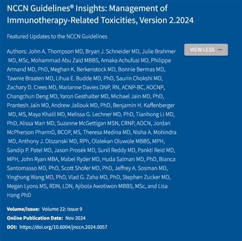The New Nccn Guidelines For Immunotherapy Related Toxicities Oncodaily