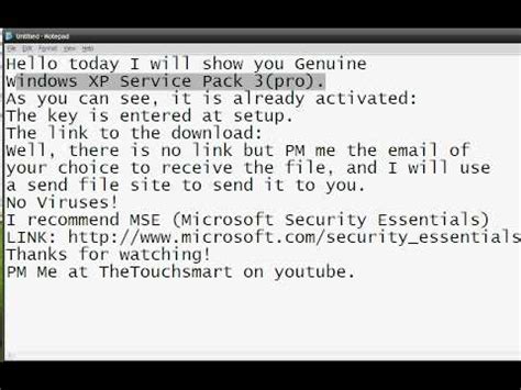 Genuine Windows XP Service Pack No Activation Key Required No Crack Download YouTube