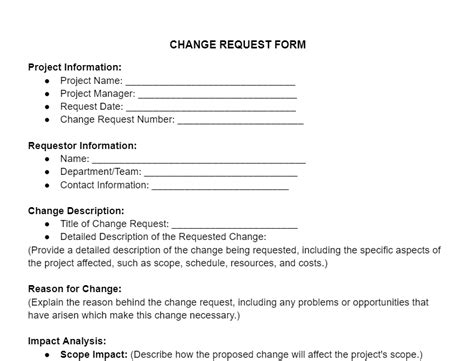 Change Request Form Template Freshdox