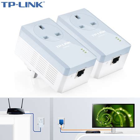 TP LINK 500Mbps Powerline Adapters With AC Pass Through Starter Kit