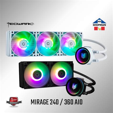 Tecware Mirage 240 360 Black White Aio Argb Liquid Cooler Shopee Philippines