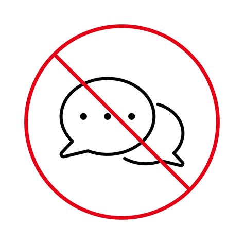 Forbidden Chat Speak Pictogram No Allowed Dialog Text Talk Sign Ban