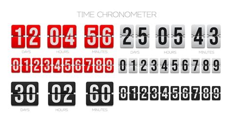 Premium Vector | Flip countdown clock counter. time chronometer, count ...