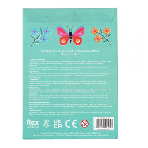 ﻿temporary tattoos floral flutter ﻿rex london
