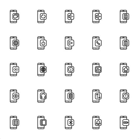 Smartphone Icon Set Line Icon Collection Containing Icons 35451712 Vector Art At Vecteezy
