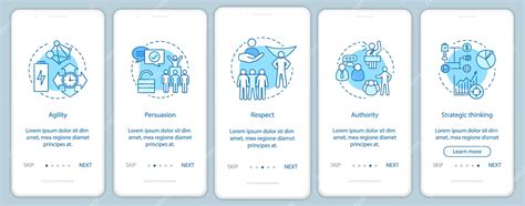 Premium Vector Leader Skills Onboarding Mobile App Page Screen Vector Template Hr Soft
