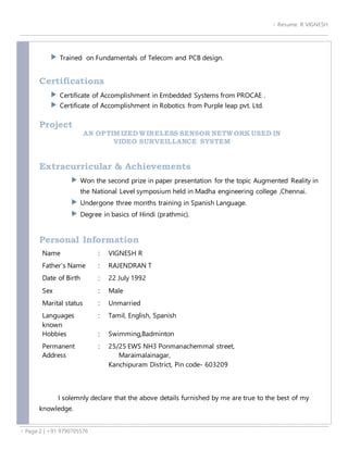Vignesh Updated Cv DOCX