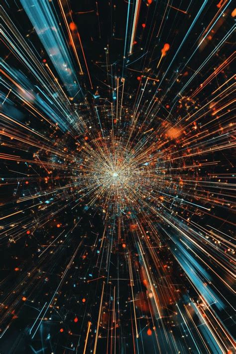 Dynamic Abstract Light Burst With Vibrant Colors And Motion Lines Stock Illustration