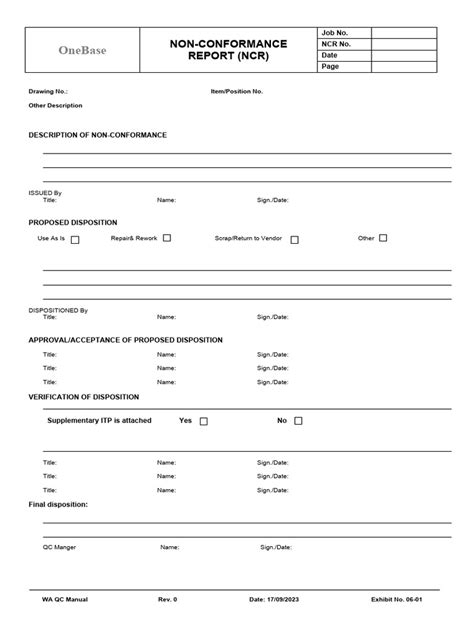 06 01 Nonconformance Report Pdf